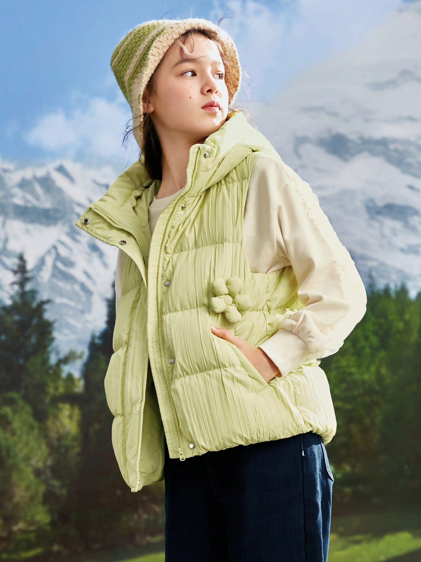 Balabala Tween Girl Hooded Thermal Vest | SHEIN USA
