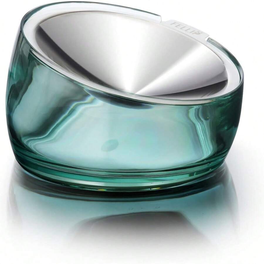 Pet Oblik Whisker Fatigue Friendly Raised Cat Food Bowl Stainless Steel ...