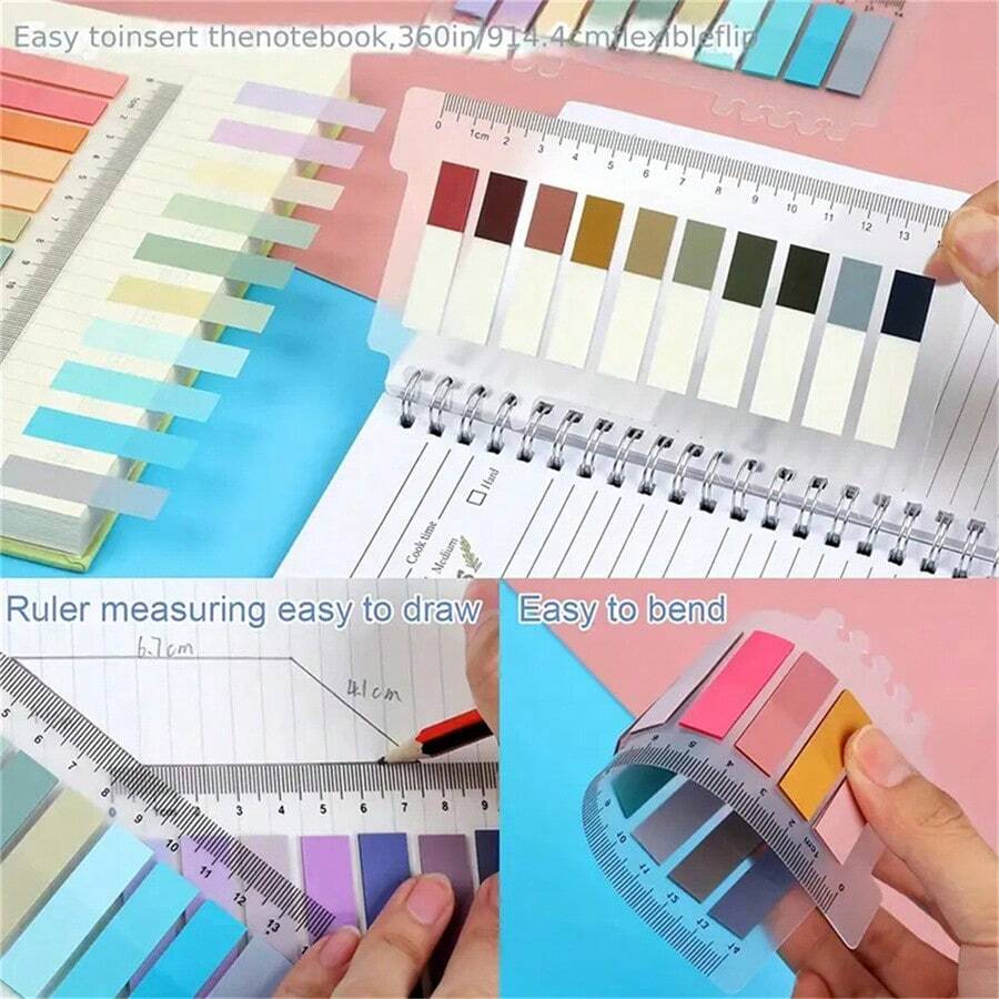 6 Sheets Self-Adhesive Index Tab Pack, Morandi Colored Transparent ...