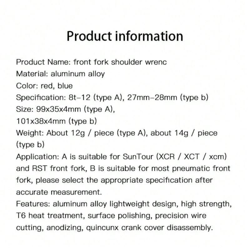 Outil De Réparation De Fourche Avant De Vélo Pour Sr Suntour Xcr/xct/xcm/rst Mtb Bike Front Fork ...