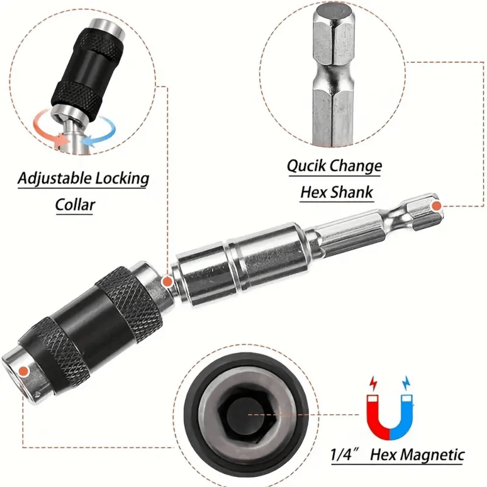 1pc 20° Pivoting Magnetic Screw Drill Tip, Upgrade Your Toolbox with ...