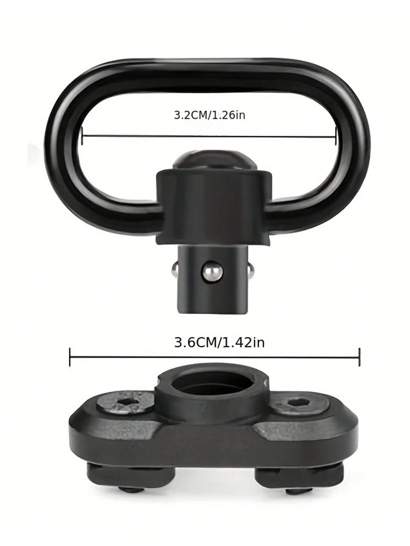 1pc 1.25mlok Sling Swivel Adapter Loop With Mlok Rail, Quick Release Qd ...