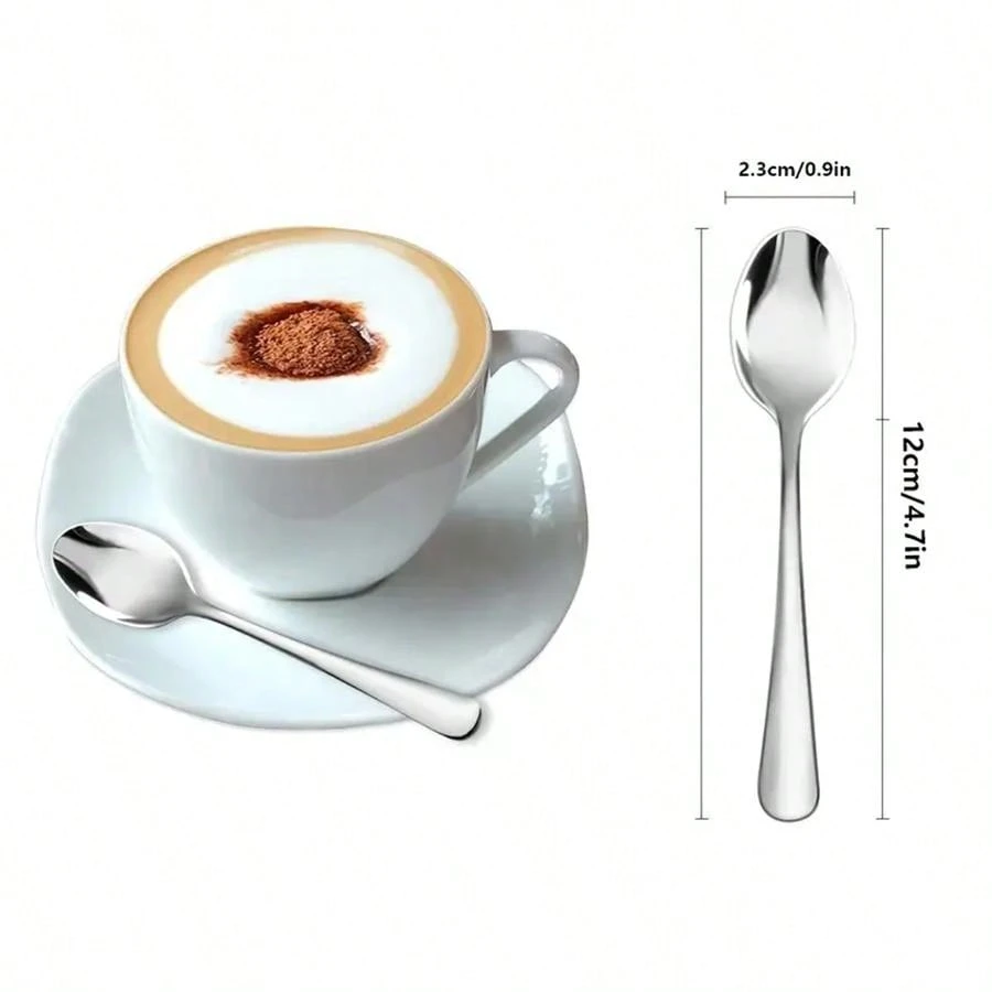 6/12 piezas/set Cucharilla de espresso de acero inoxidable, mini ...