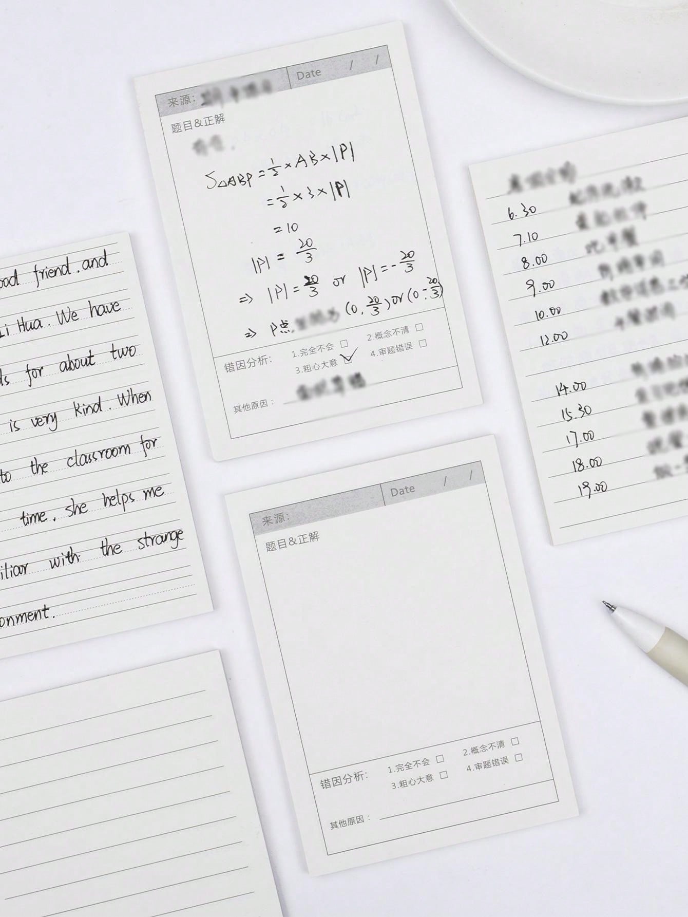 1 Set Of 50pcs White Lined Sticky Notes With Checklists, To-do Lists ...