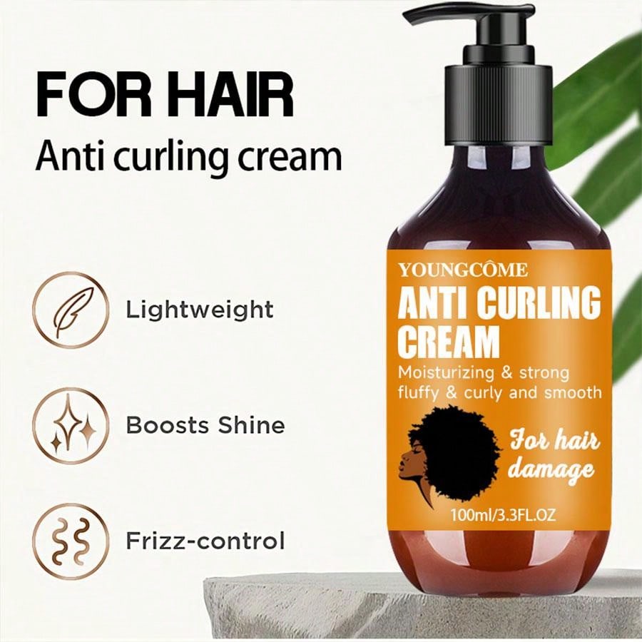 100ml Anti Frizz Cream For All Curl Types Hydrates Smoothes And Defines Hair Perfect For