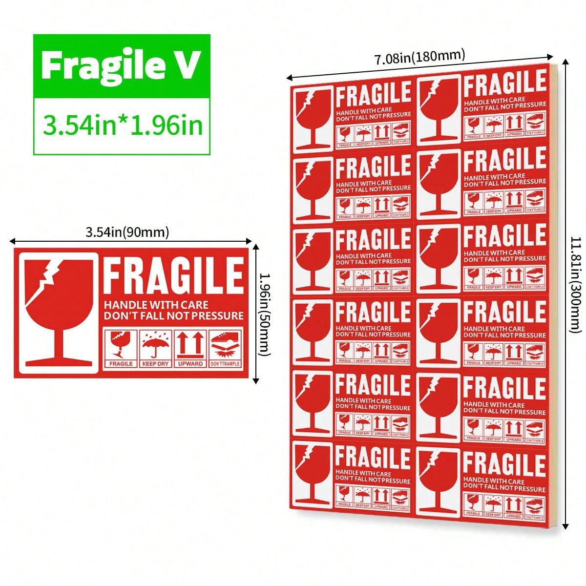Fragile Handle With Care Shipping Labels/Stickers For Express/Logistics ...