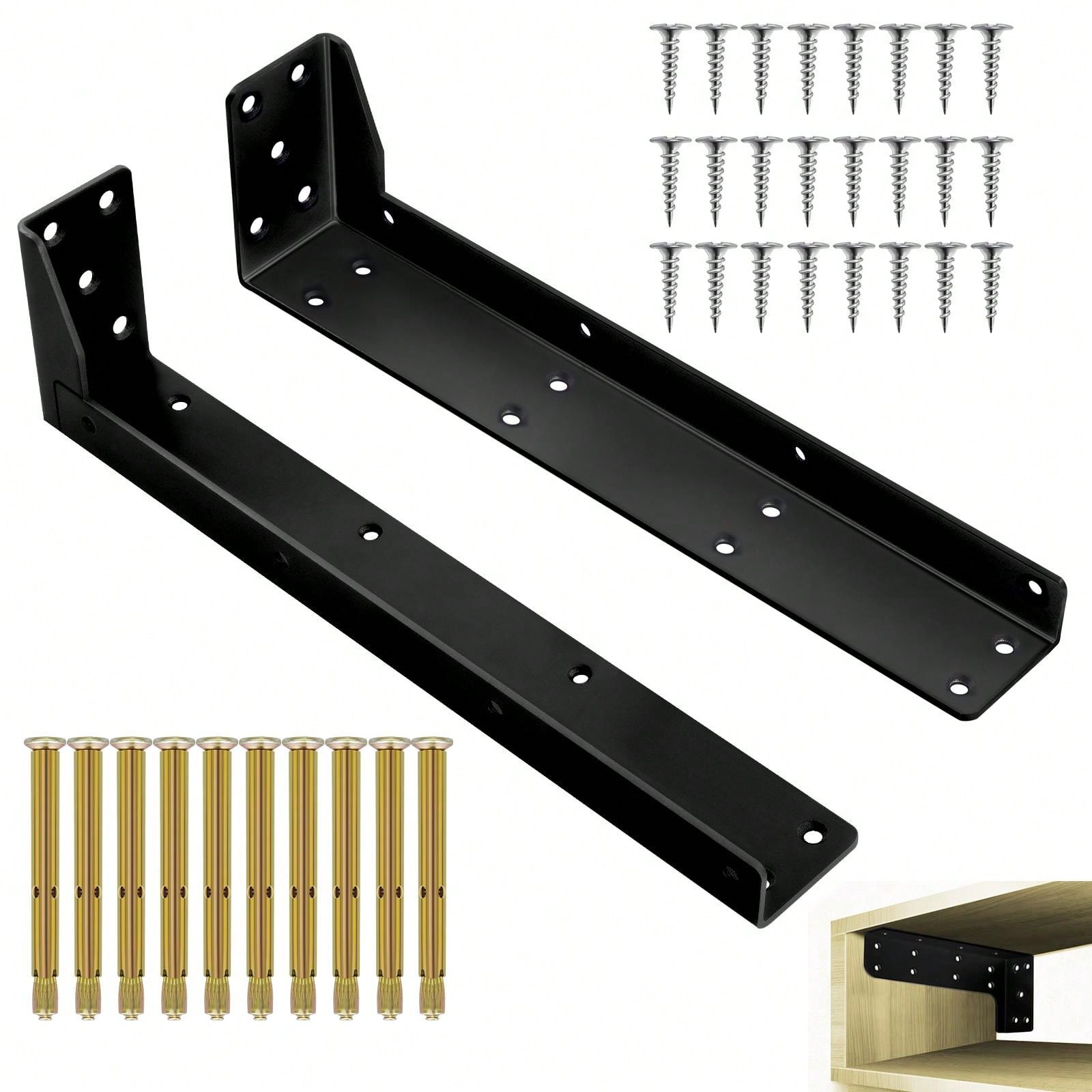 Shelf Brackets 12Inch Solid Heavy Duty L Bracket Floating Shelf ...