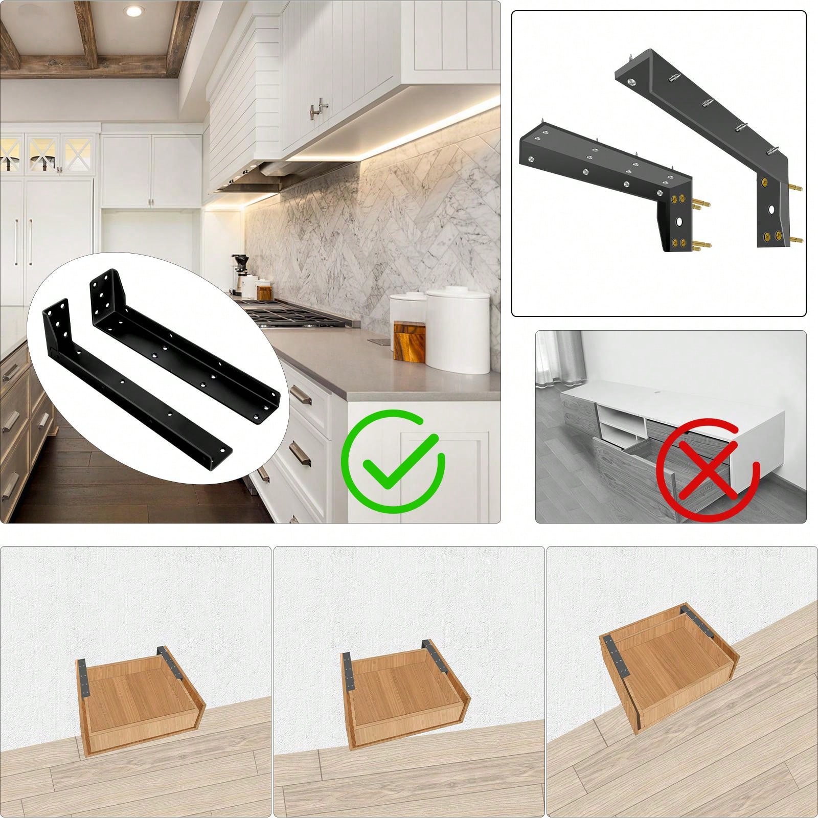 Shelf Brackets 12Inch Solid Heavy Duty L Bracket Floating Shelf ...