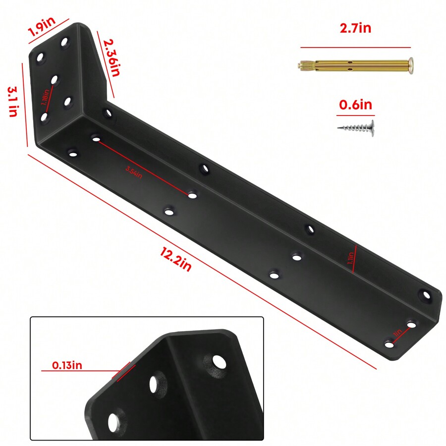 Shelf Brackets 12Inch Solid Heavy Duty L Bracket Floating Shelf ...