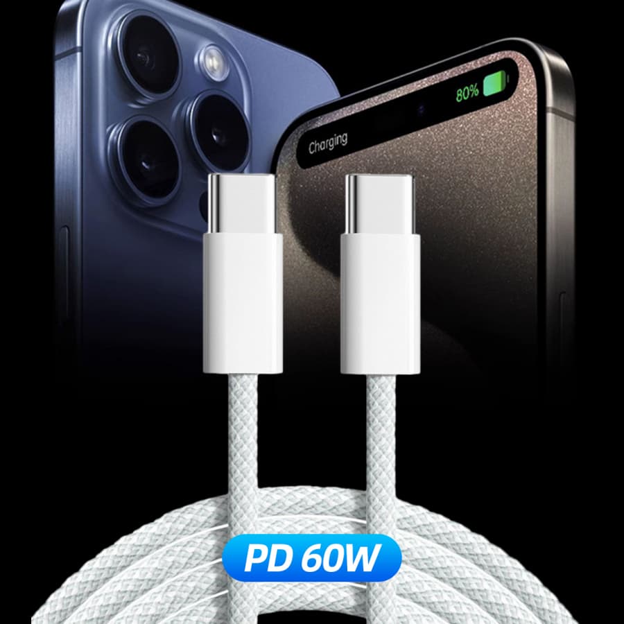 Ensemble De 2 Câbles Pd 60w Usb C Vers Type C Pour Charge Rapide Pour ...