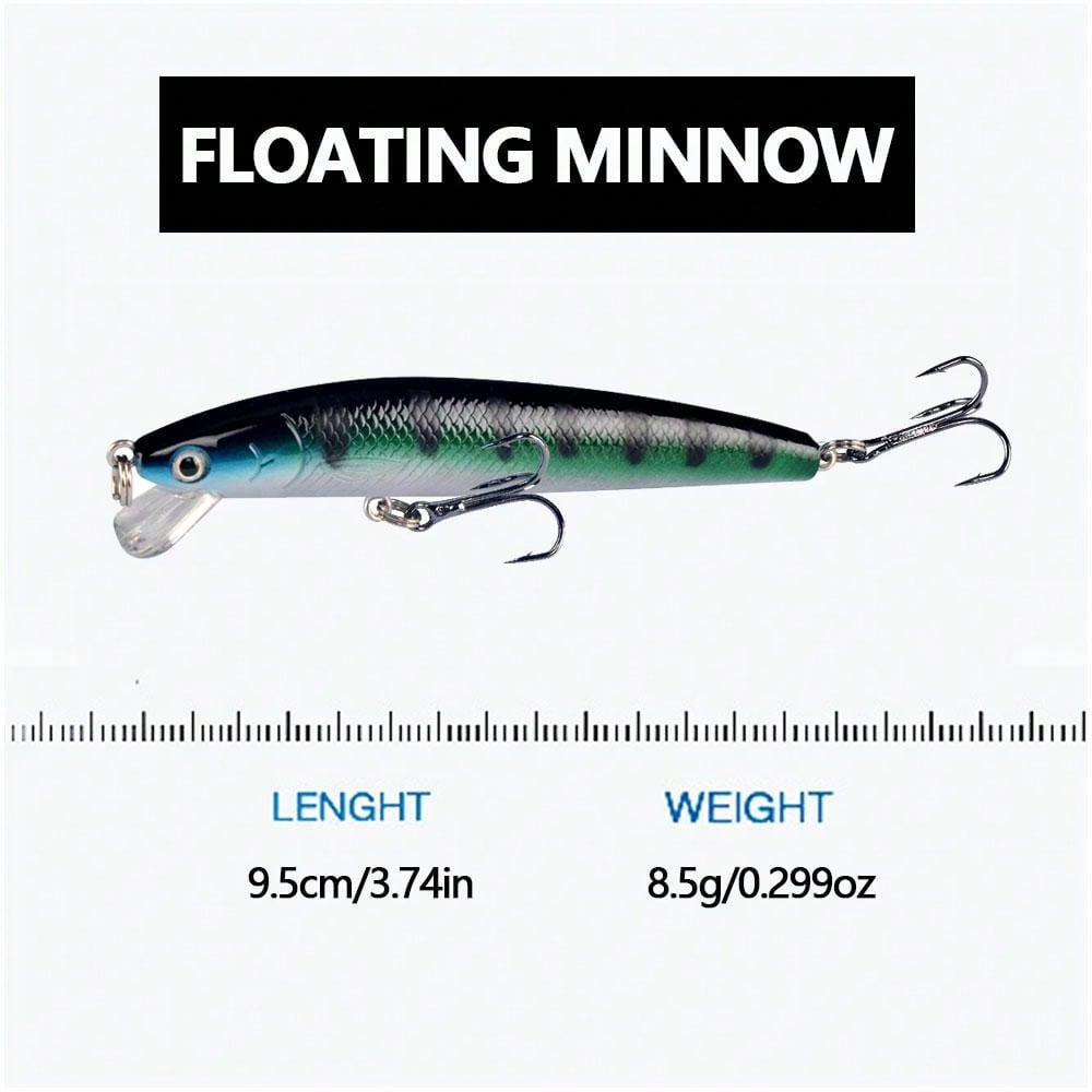 10 Colors Minnow Fishing Lure With Buoyancy Beads And Lifelike Details ...