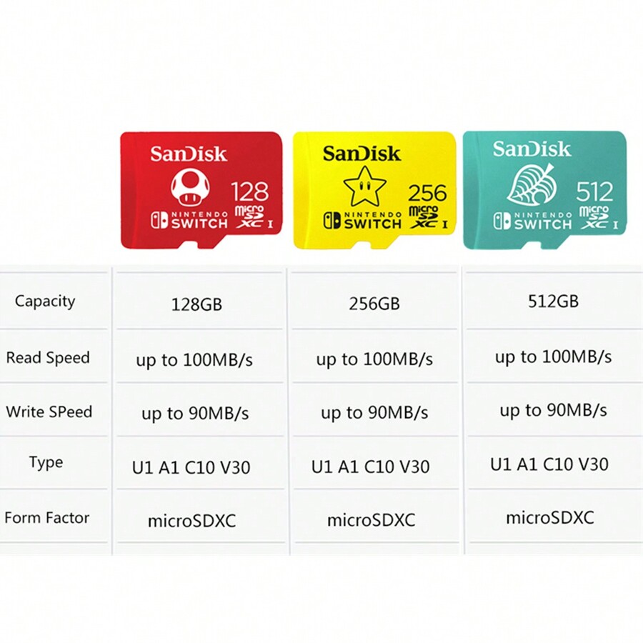 SANDISK Cartões de memória SanDisk compatíveis com Switch, cartão de memória Micro SD, cartão TF ...