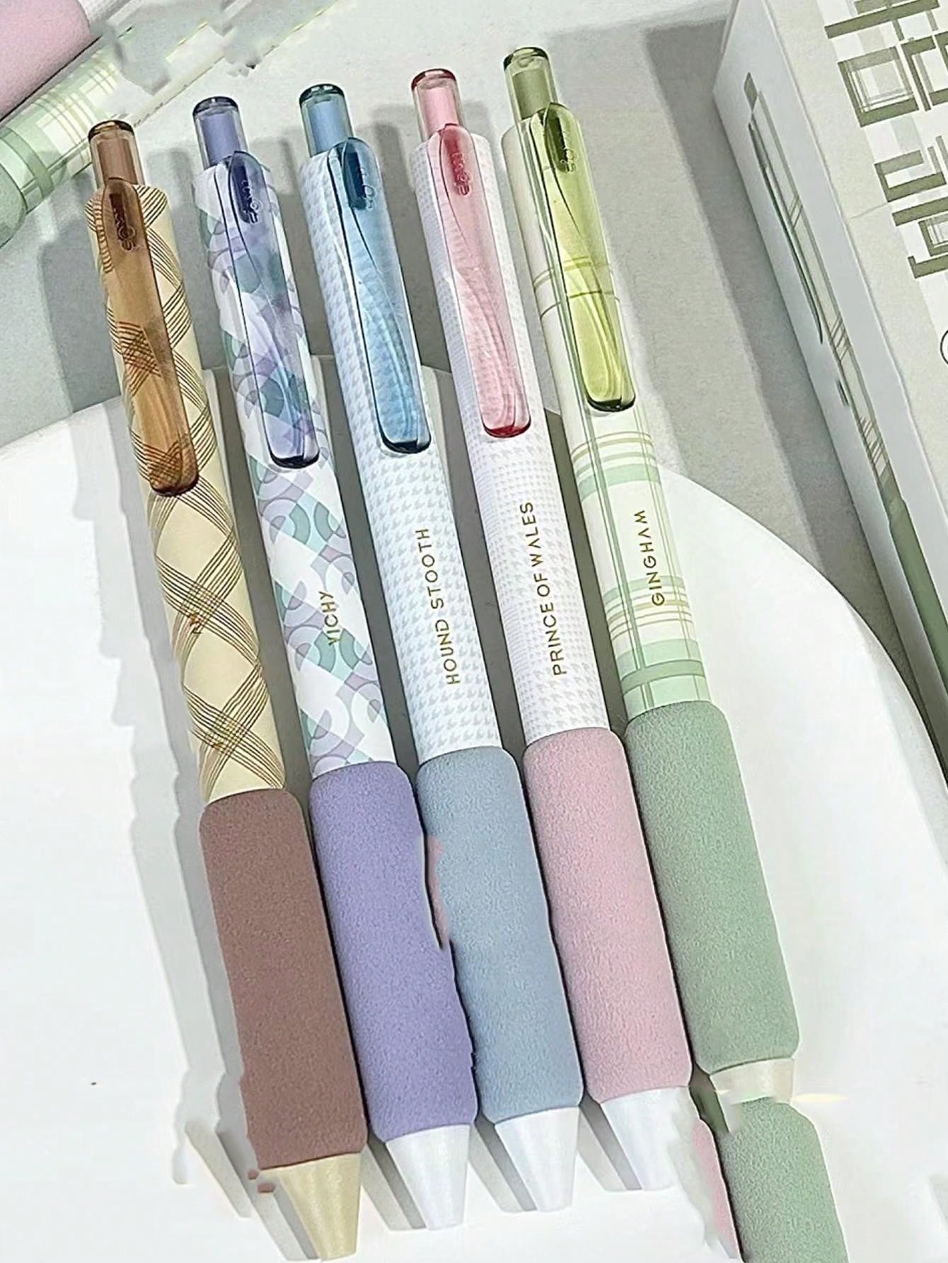 5pcs/set Uncommon Design Fresh Style Gel Ink Pen & Ballpoint Pen Combo ...