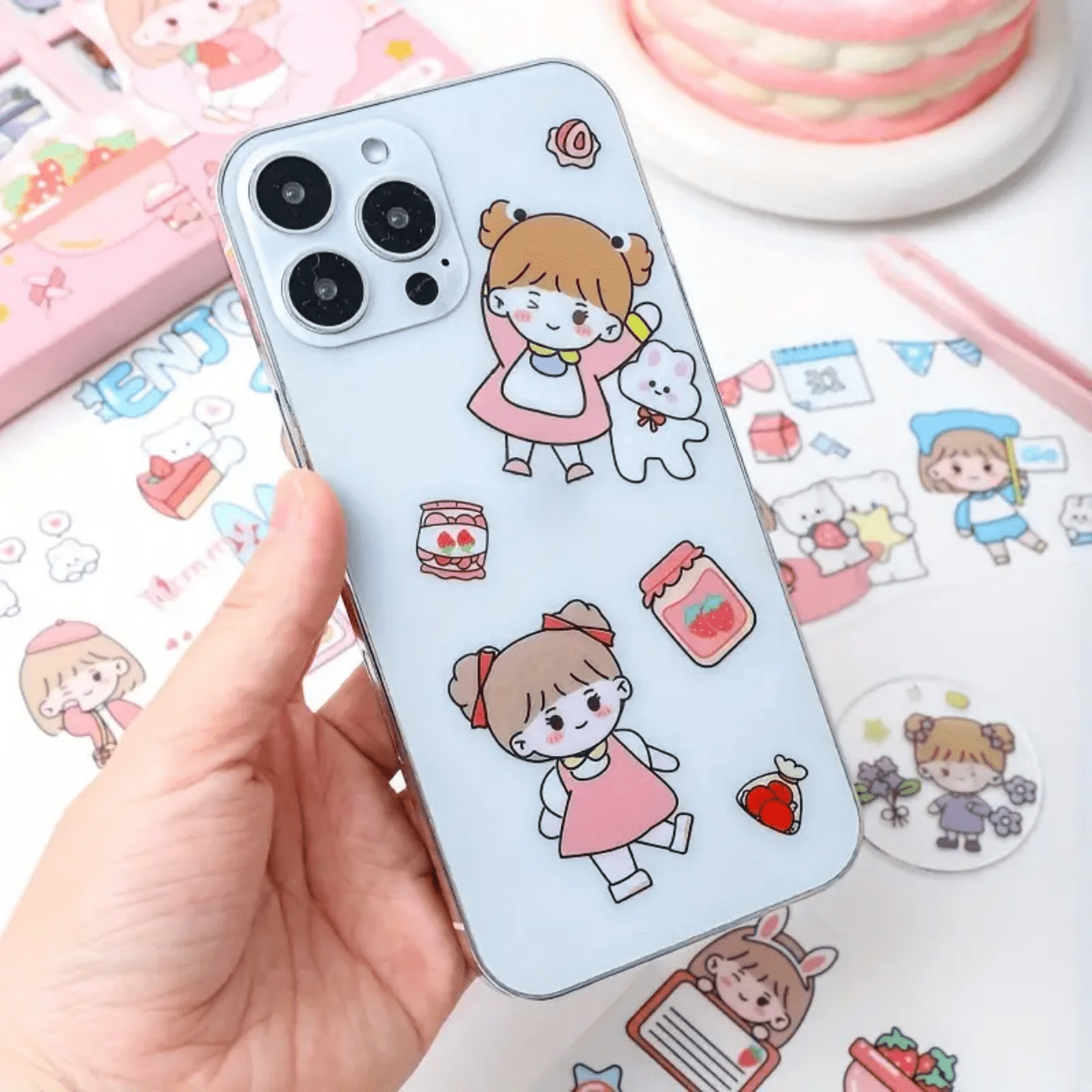 200pcs/Box Cute Stickers Set No Repeat Hand Account Water Cup ...