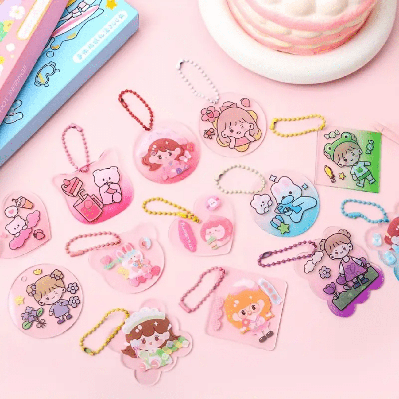 200pcs/Box Cute Stickers Set No Repeat Hand Account Water Cup ...