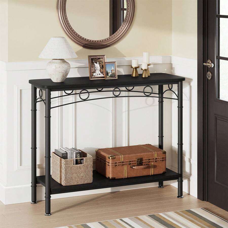 Narrow Console Table, Small Entryway Table, Retro Sofa Table with ...