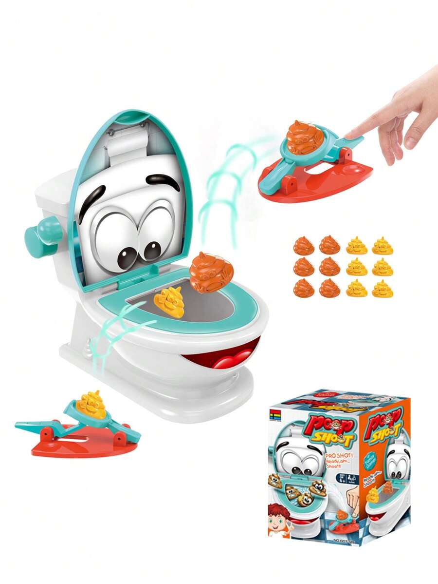 Creative Family Game Includes One Toilet,Two Launchers and 12 Soft Toy ...