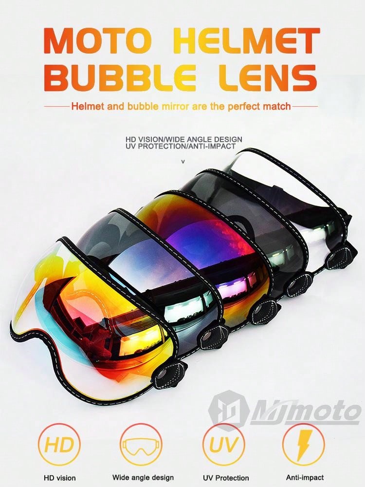 Retro Helmet Visor Bubble Shield Lens Motorcycle Helmet Goggles Lens ...