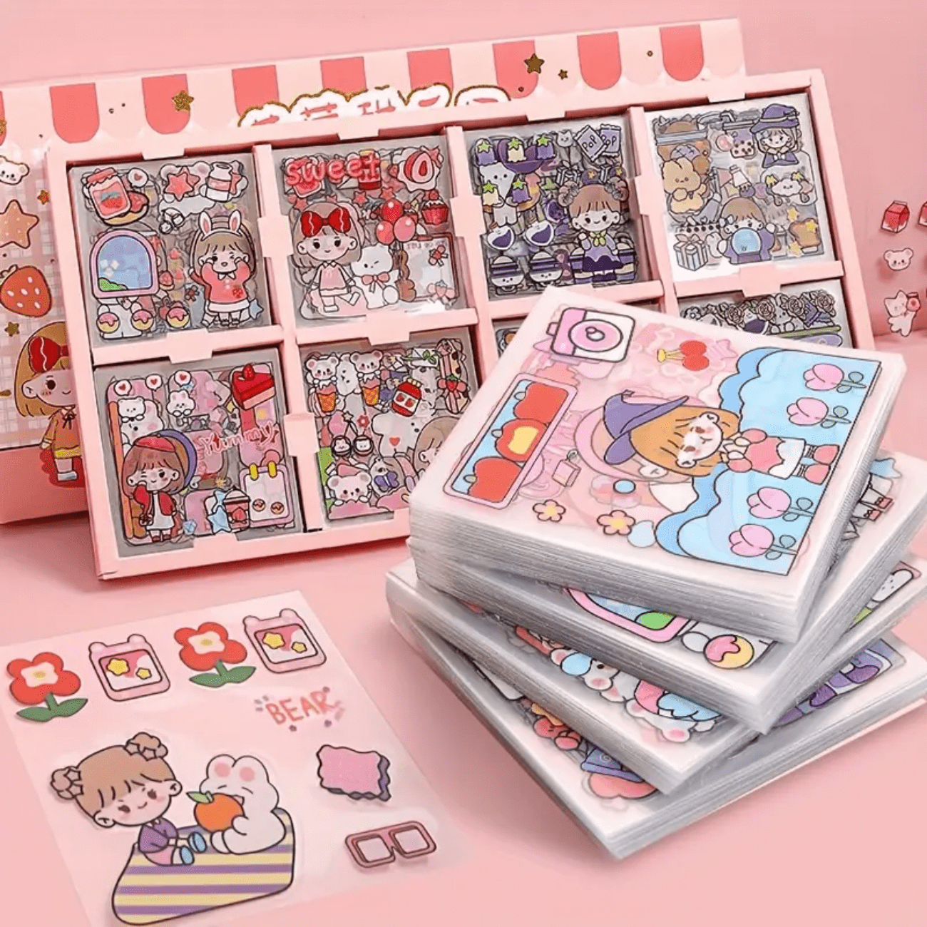 200pcs/Box Cute Stickers Set No Repeat Hand Account Water Cup ...