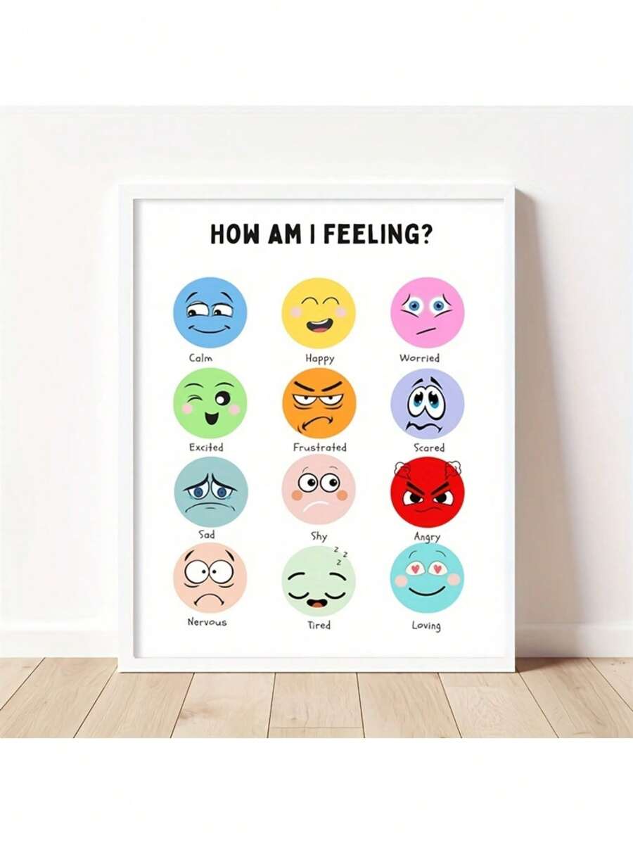 1pc Classroom Decor Rainbow Feelings Poster, Student Social Emotional ...