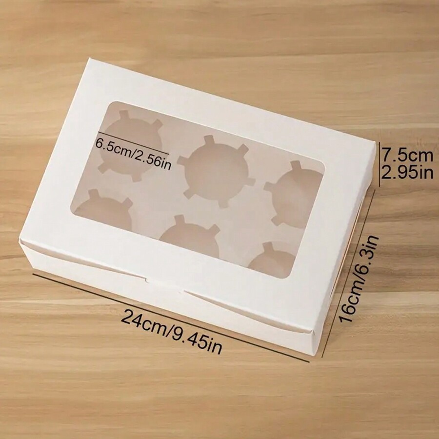 5pcs, 6/12 Compartment Cake Boxes, Cupcake Boxes, Bread Boxes, For ...