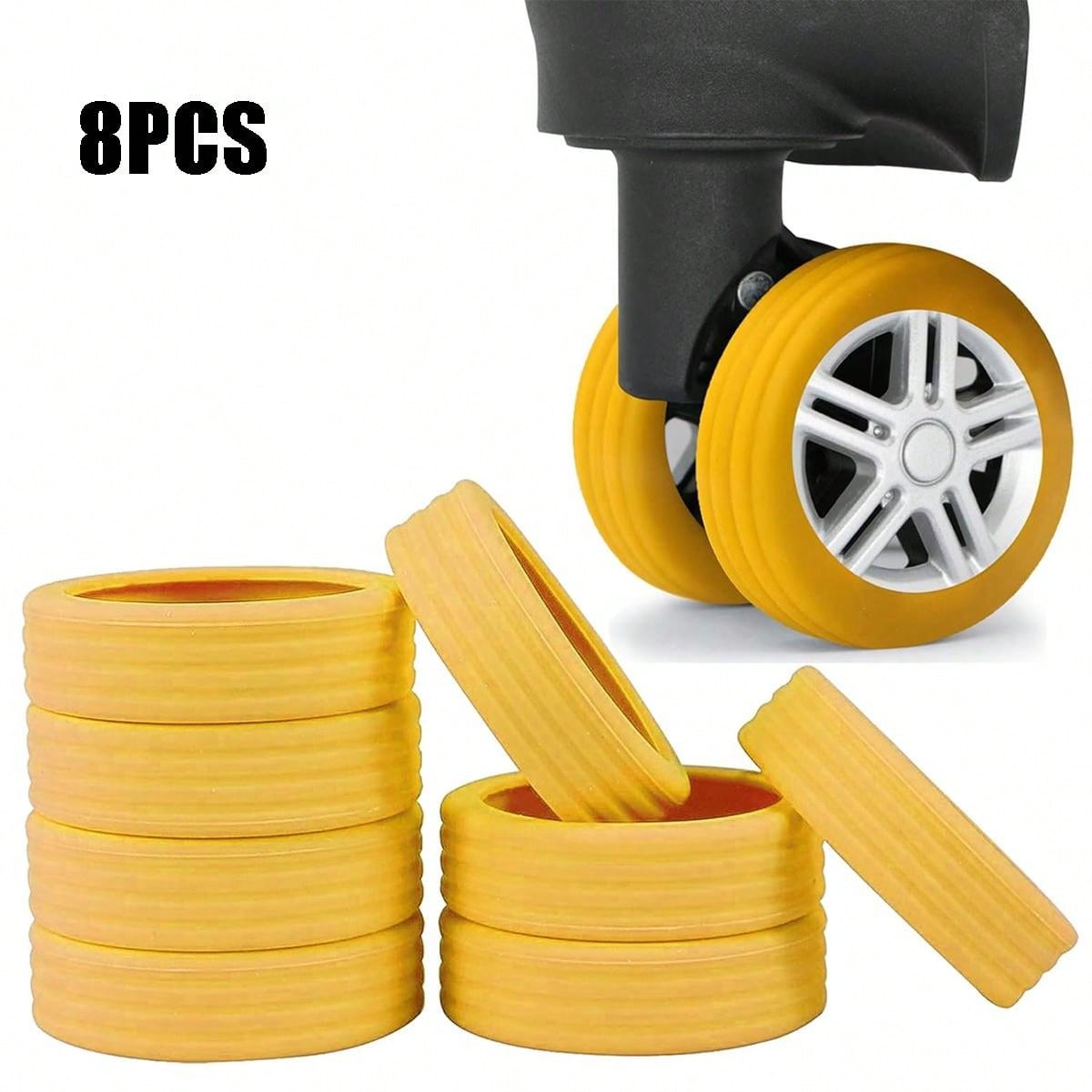 8pcs Luggage Wheels Protector Cover Silicone Trolley Case Silent Caster ...