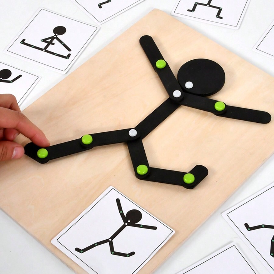 1 Set Wooden Matchstick People Activity Interactive Board Game For Mind ...