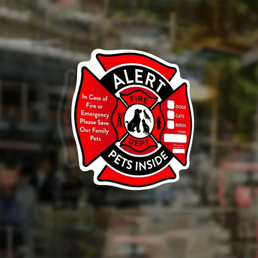 Pet Safety Warning Sticker - 8pcs Different Shape Decals For Alert ...