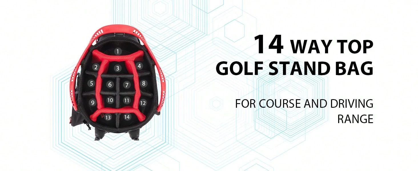 Gogogo Sport Vpro Golf Stand Bag 14 Way Full Length Dividers with 9 ...