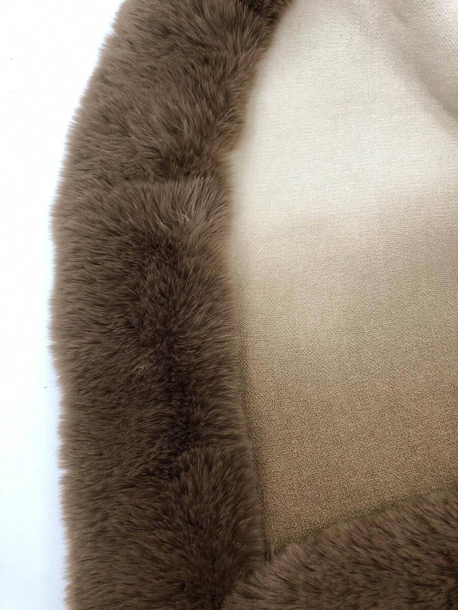 1pc Fuzzy Trim Shawl Gradient Poncho Elegant Shawl | SHEIN USA