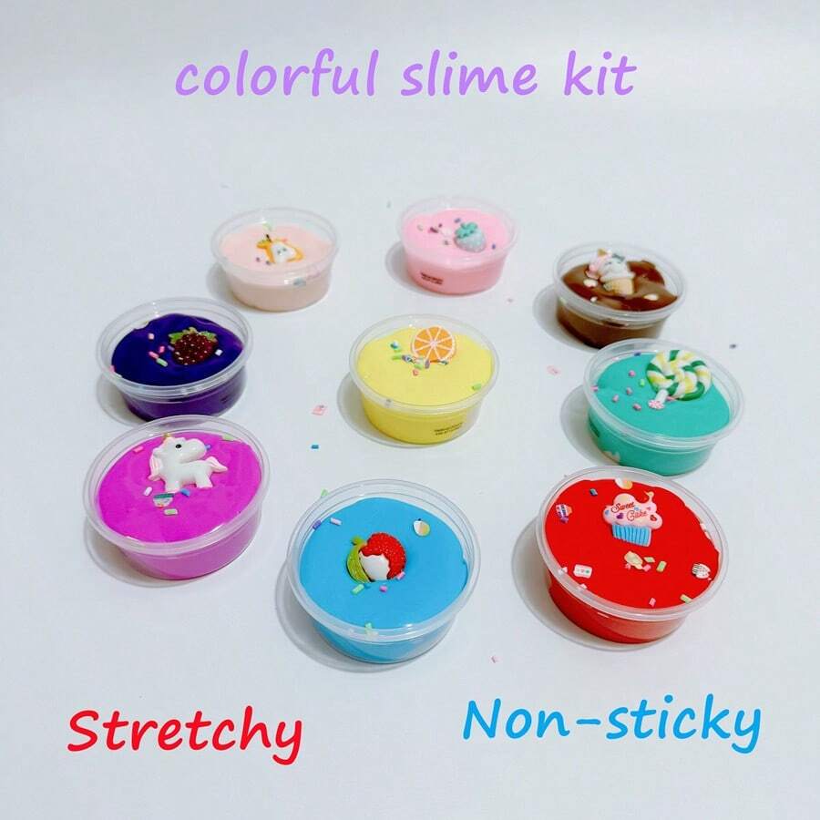 9pcs 50ml Random Colors Butter Slime With Color Box, With Random ...