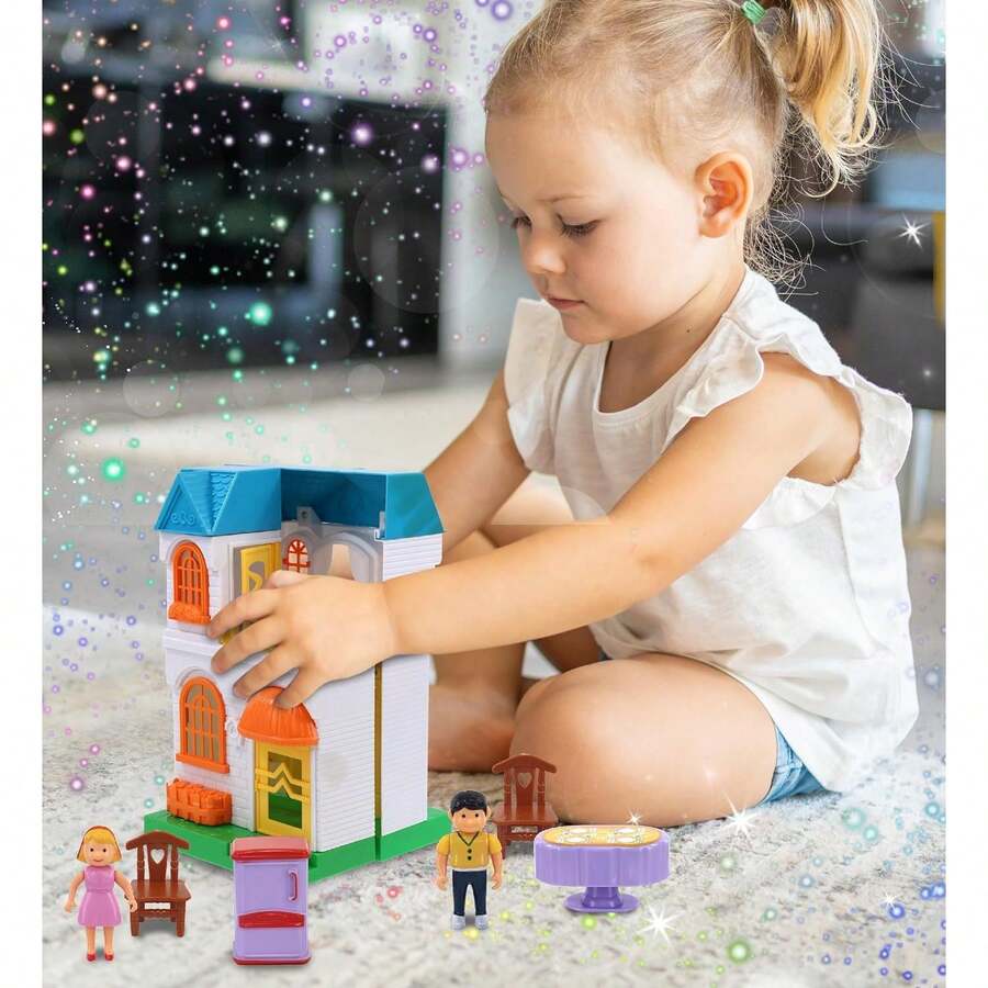 Homehours Educational Mini House Playset - Cute Small house Figure ...