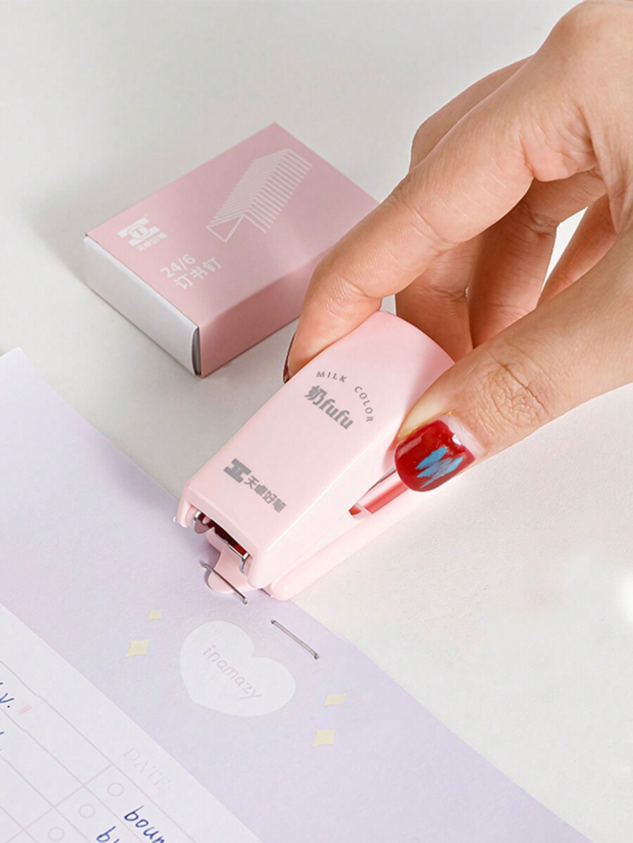 1 Portable Mini Stapler Set For Students Include 1 Stapler And 320pcs ...