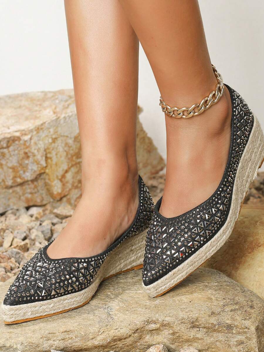 European Style High Heels Shoes Women's Pointed Toe Chunky Heel Pumps ...