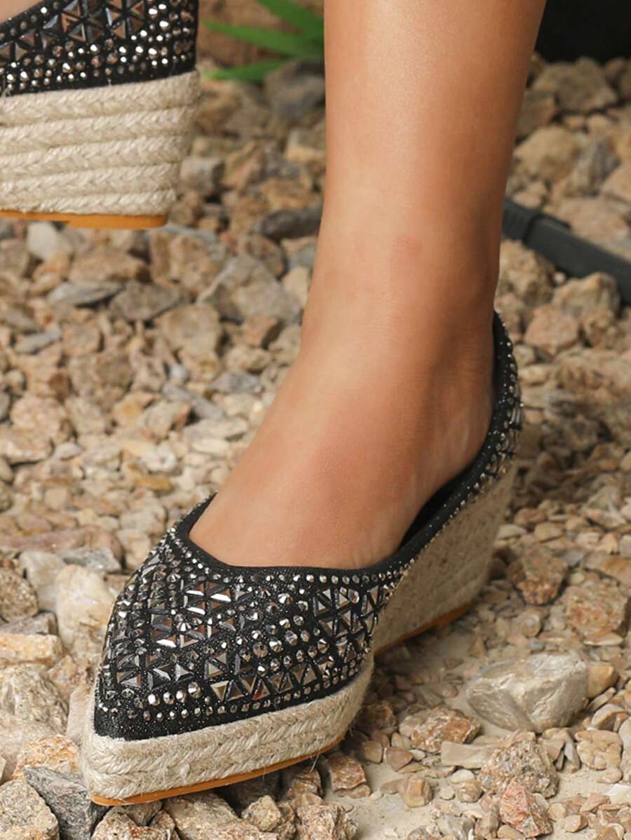 European Style High Heels Shoes Women's Pointed Toe Chunky Heel Pumps ...