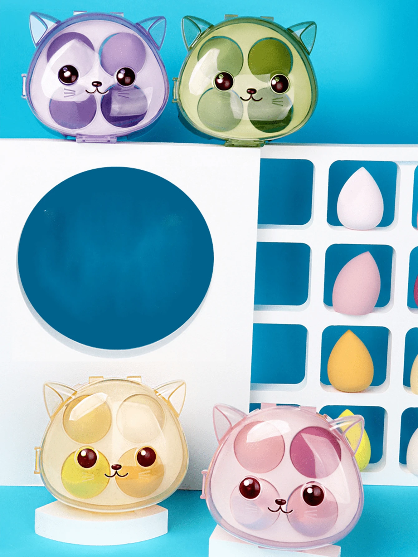 A Box Of Powder Puffs, Water Drop Puffs, Beveled Puffs, Beauty Eggs ...