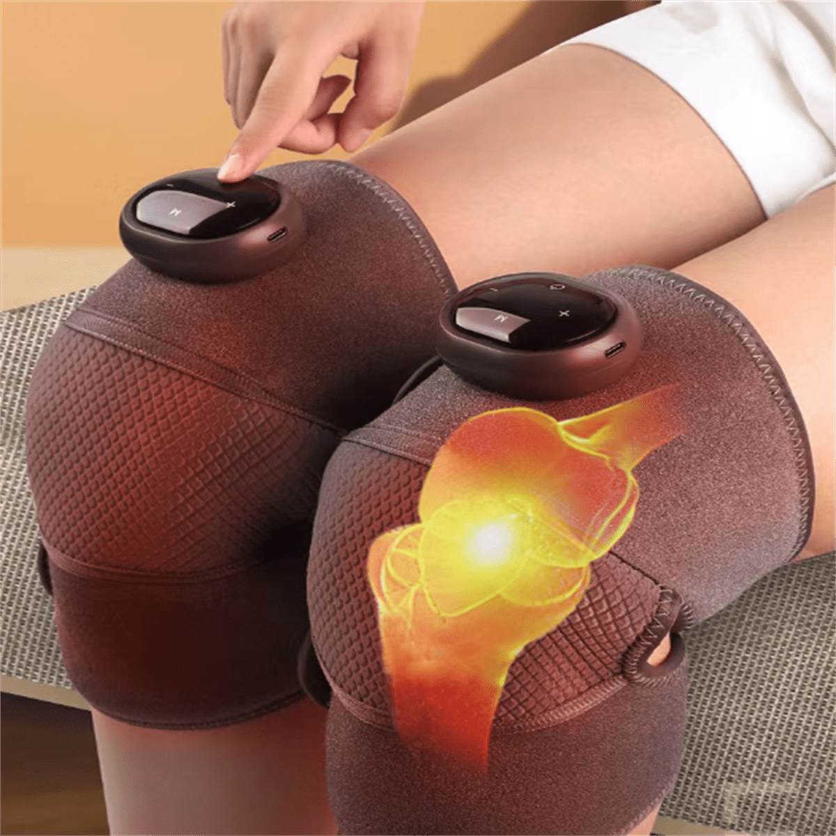 One Piece Usb Charging Heated Knee Massager Relaxing Vibratory Heat Pad Home Massager Office