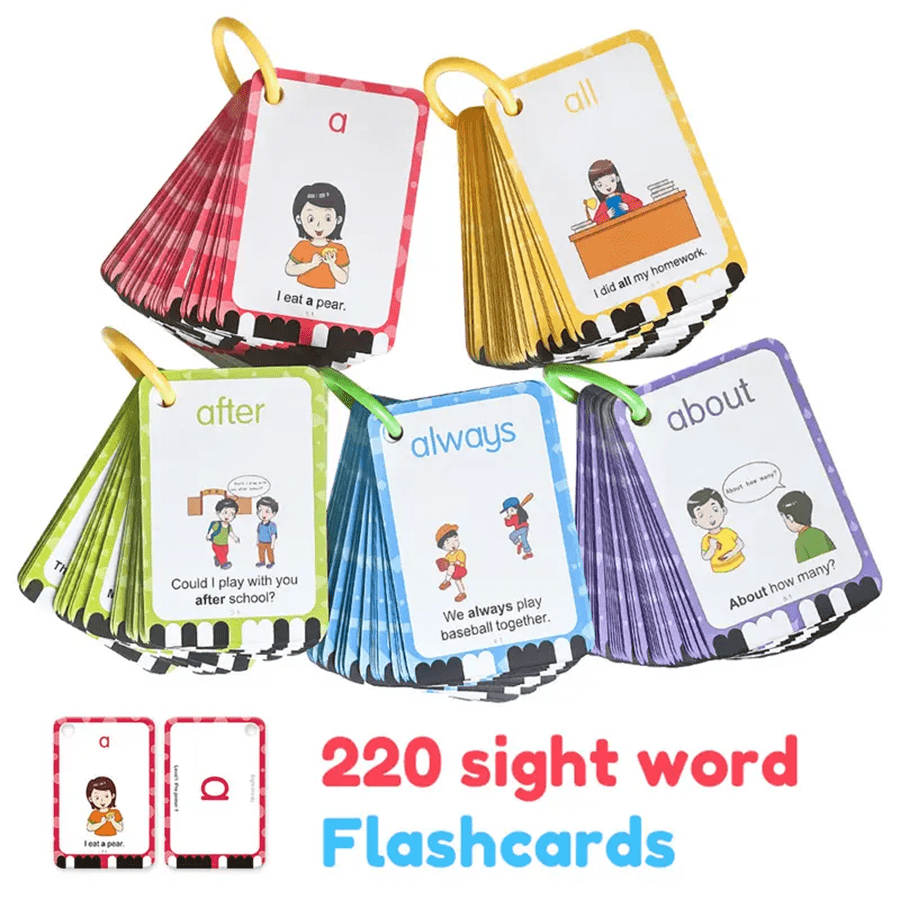 220 Sight Words Cards For Kids Vocabulary Building Montessori Learning ...