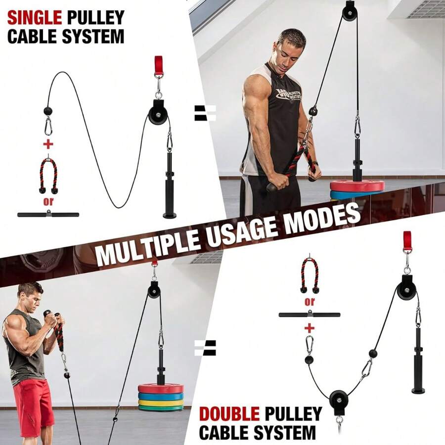 Upgraded Weight Cable Pulley System Gym, LAT and Lift Pulley System ...