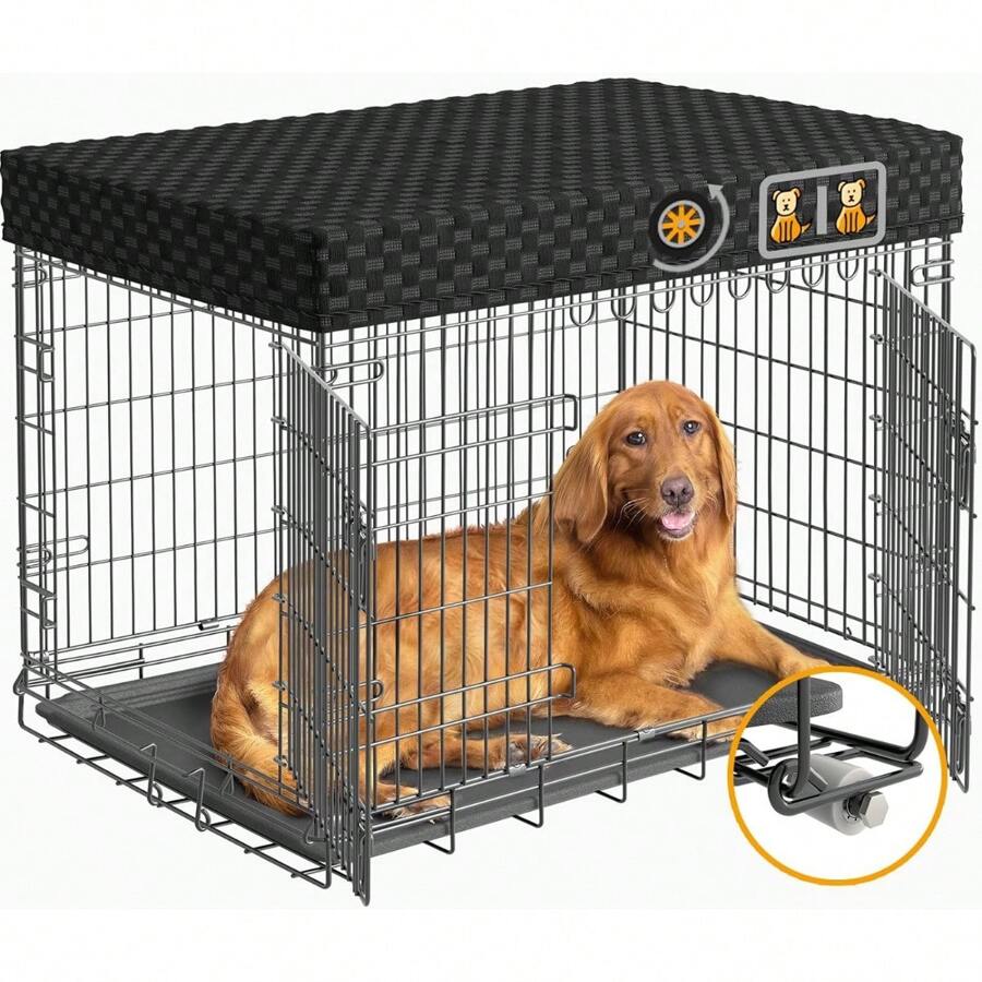 30 Inch Dog Crate for Medium Dogs - Cage Indoor Double Door Dog Kennel ...