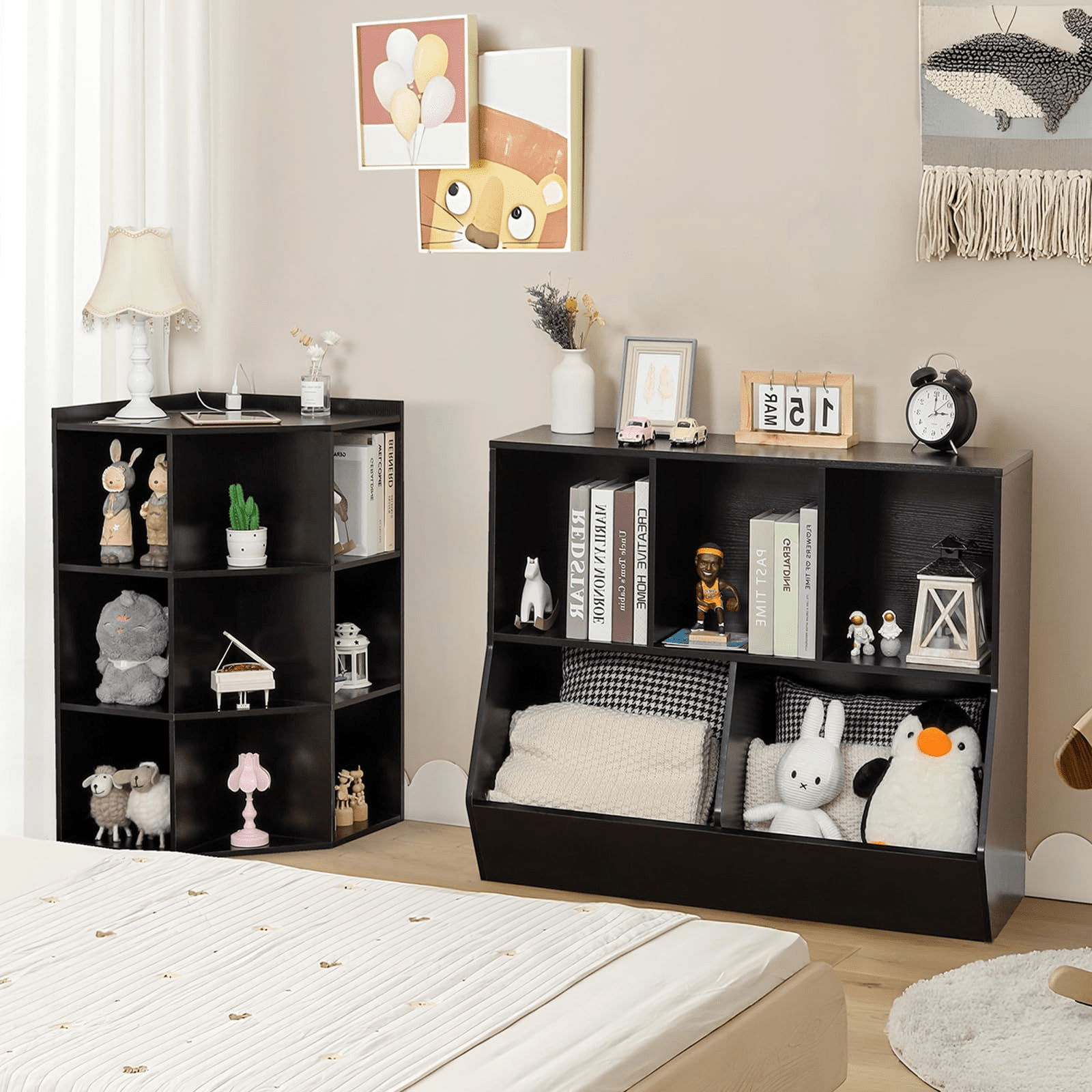 Corner Cabinet, Corner Storage With USB Ports And Outlets, Corner Cube ...