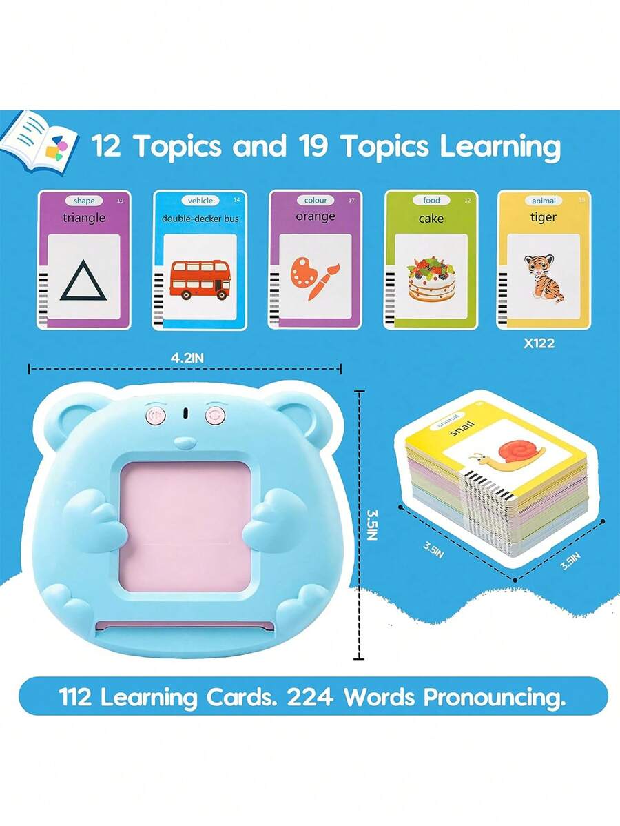 Word Language Learning Flash Cards Reader - Early Education Toy For ...
