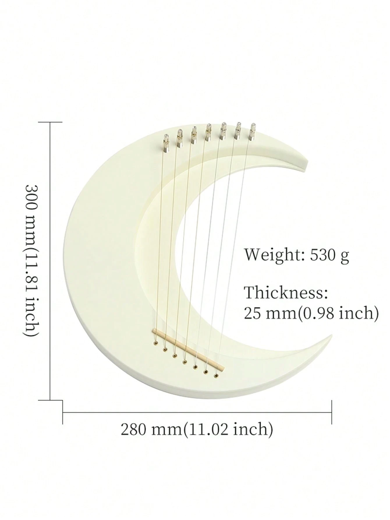 1pc 7-string Lyre Harp With Crescent Moon Shape, Miniature Beginner's ...