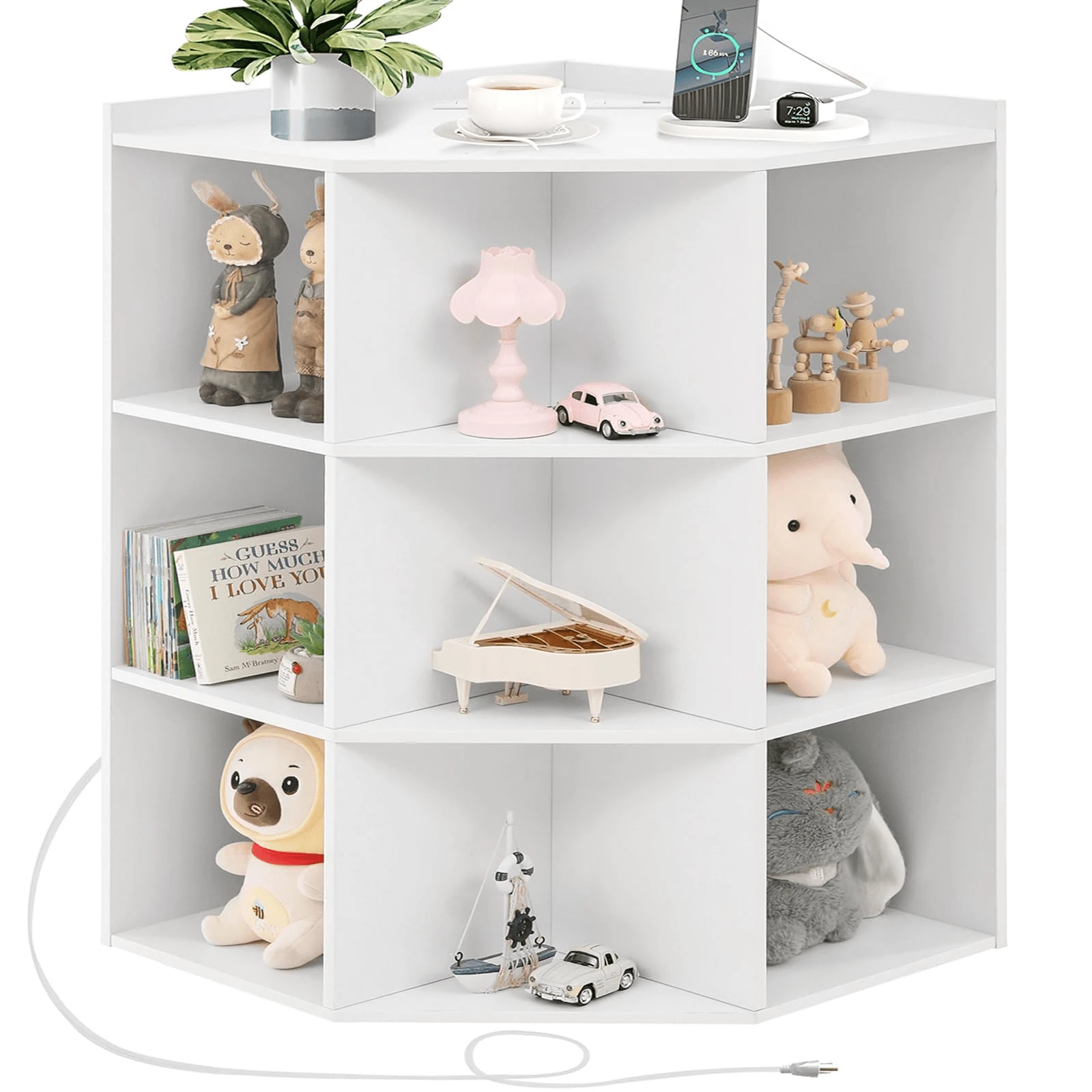 Corner Cabinet, Corner Storage With USB Ports And Outlets, Corner Cube ...