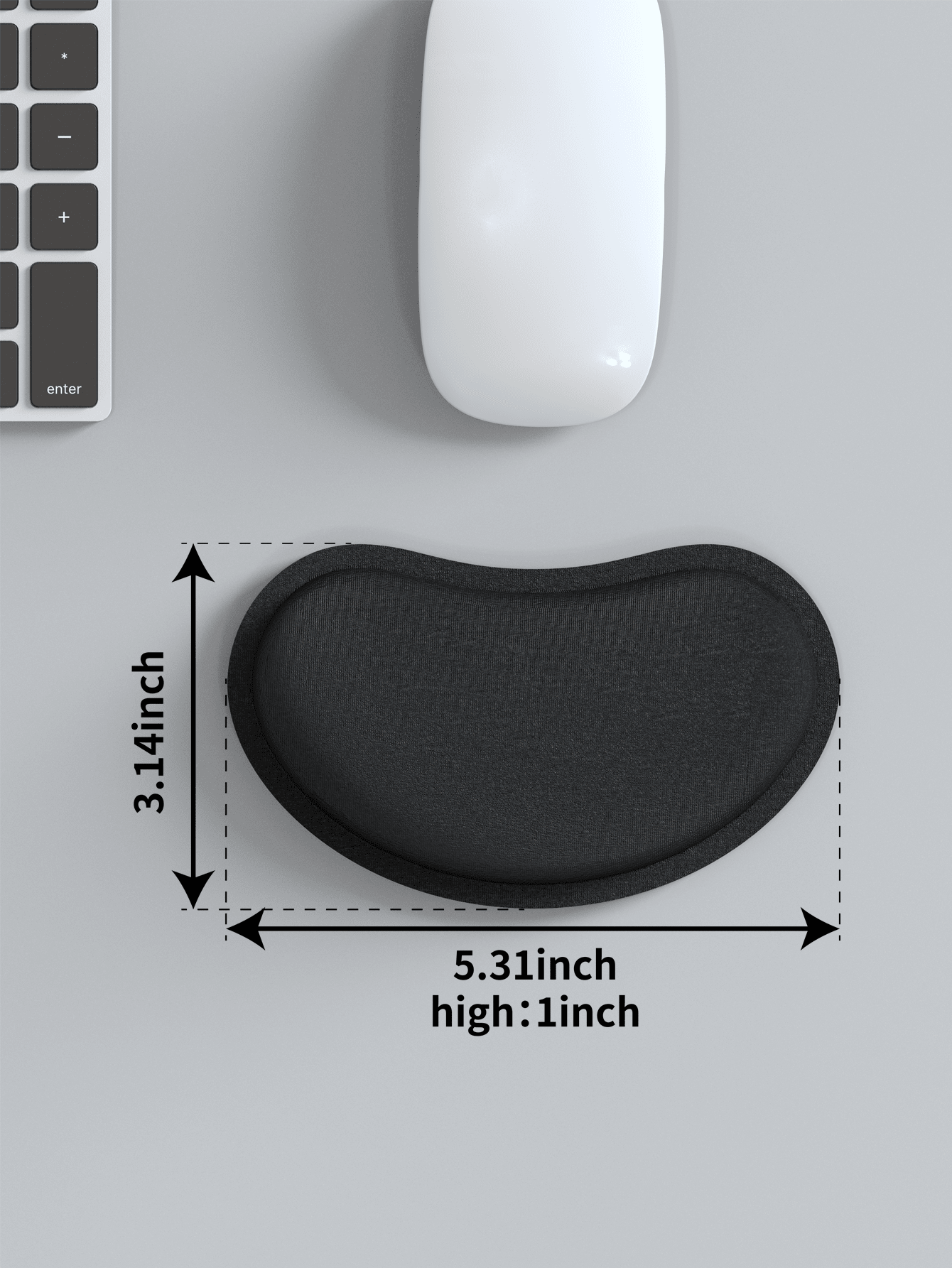 1pc Black Keyboard Wrist Rest Pad, Made Of Milk Silk Fabric With Rubber ...