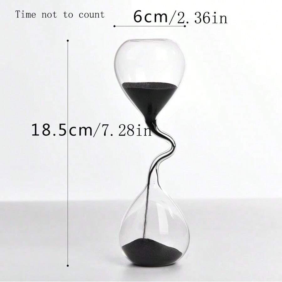 1pc Creative Shaped Black Glass Sand Timer Hourglass Modern Desktop ...