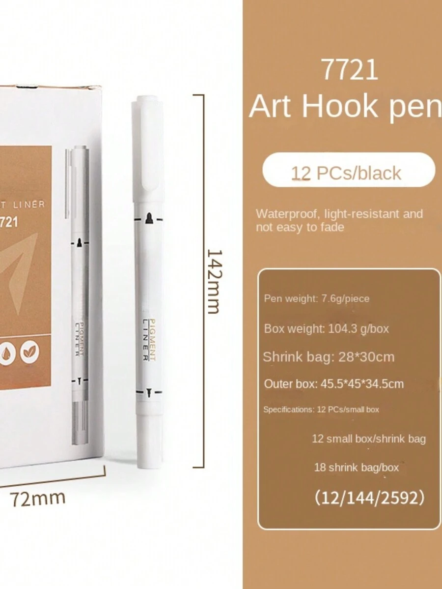 A box of 12 double ended line markers, color markers, student drawing ...