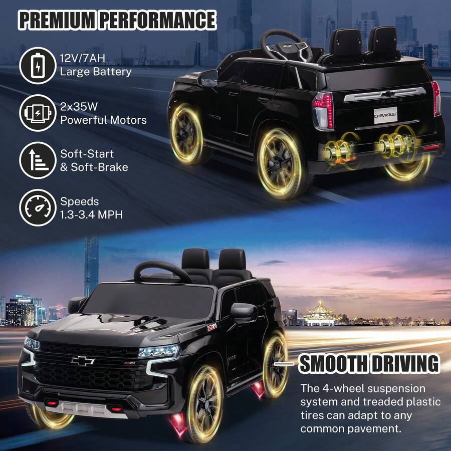 SEGMART Ride On Car for Kids, Licensed Chevrolet Tahoe SUV 12V7AH ...
