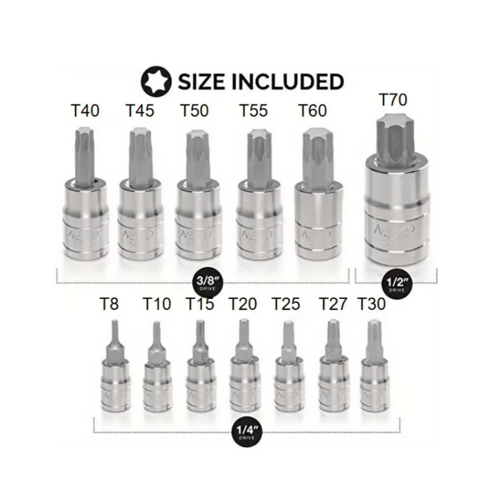 13pcs Drill socket set,1/4,3/8, 1/2 Drive Ratchet Wrench Socket Set ...