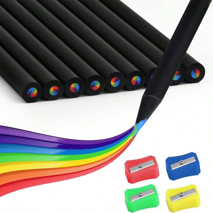 48 Pieces Rainbow Colored Pencils, 7 Color in 1 Rainbow Colored Pencil ...